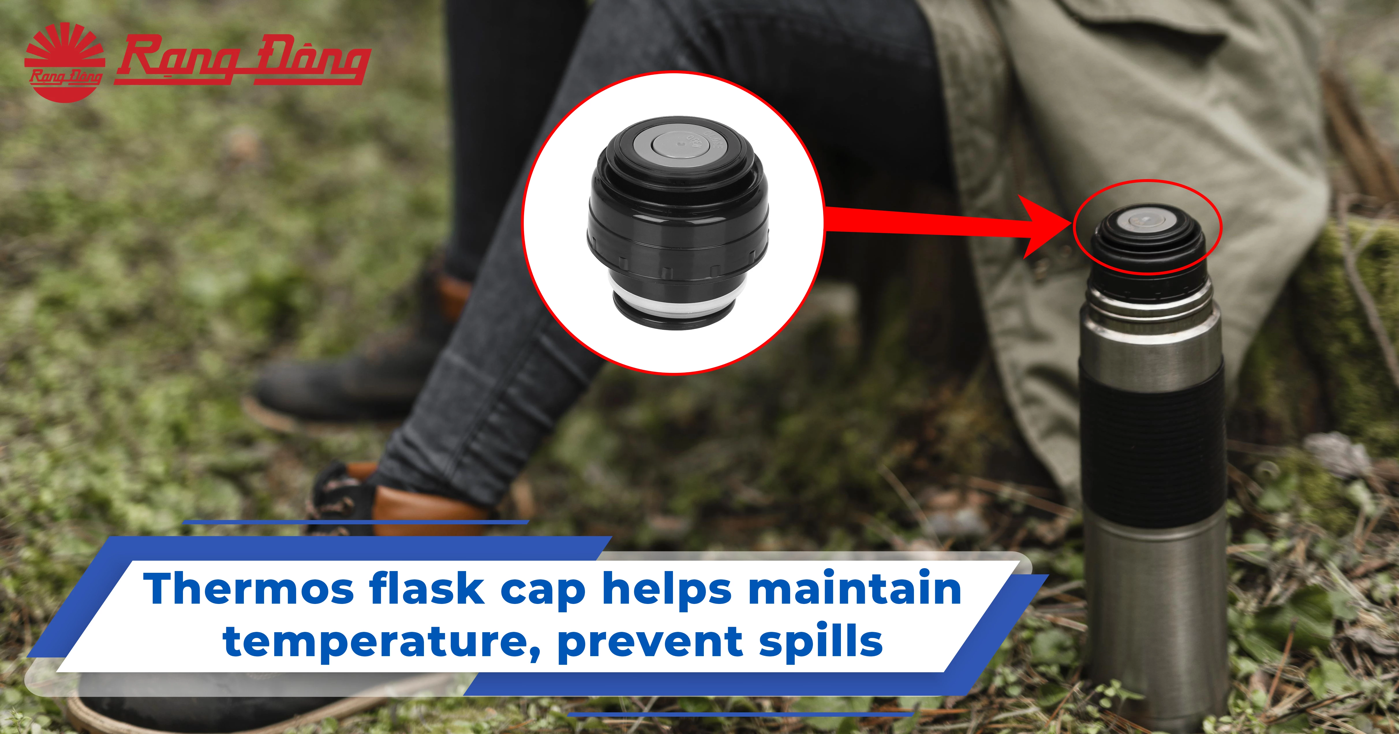 THERMOS FLASK CAP HELPS MAINTAIN TEMPERATURE, PREVENT SPILLS